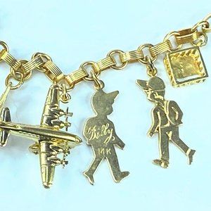 Jewelry | 14k Gold Enamel Mechanical Gem Charms In Fancy Charm Bracelet 364g 725 Jr8122 | Poshmark
